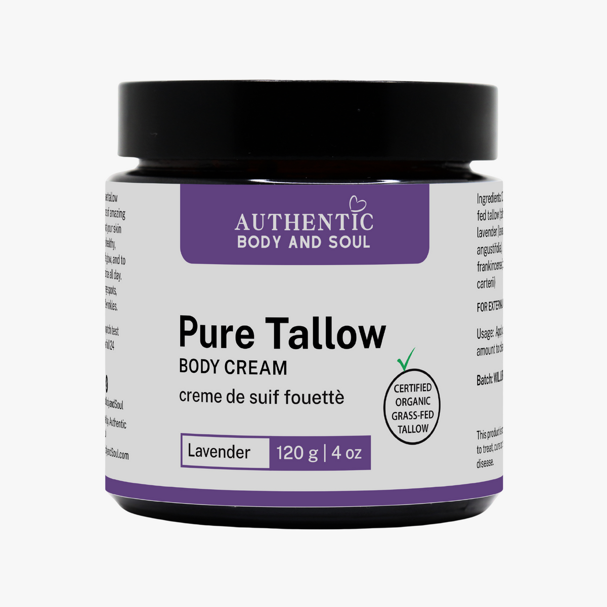 PURE TALLOW with Lavender - certified grass-fed– Organic Tallow