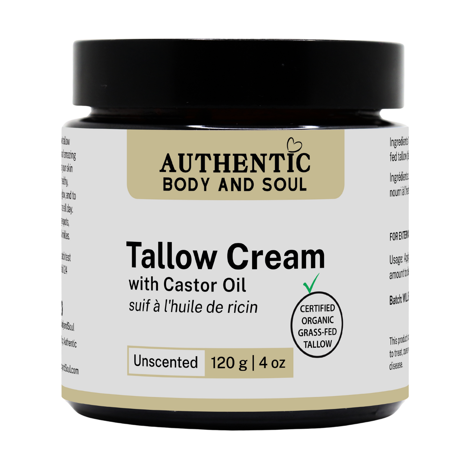Certified Tallow Skincare with Certified Organic Grass-fed Beef Tallow ...