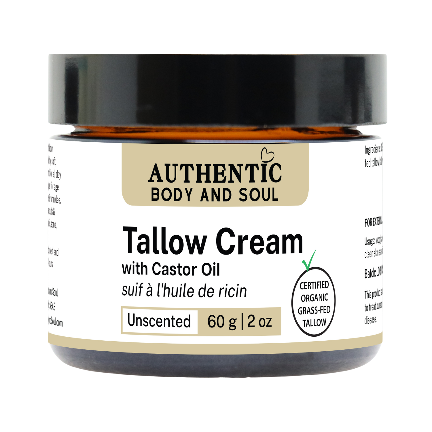Certified Tallow Skincare with Certified Organic Grass-fed Beef Tallow ...