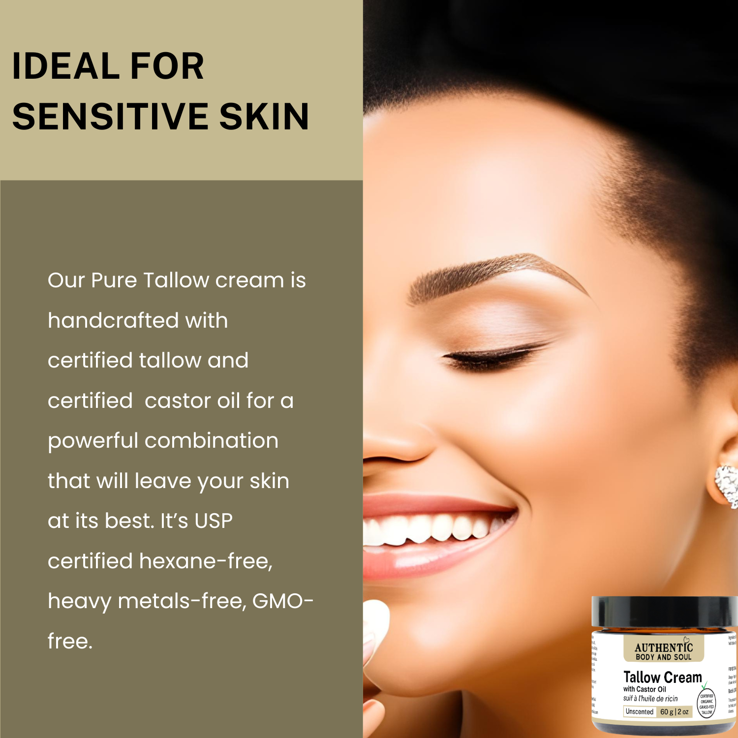 Certified Tallow Skincare with Certified Organic Grass-fed Beef Tallow ...