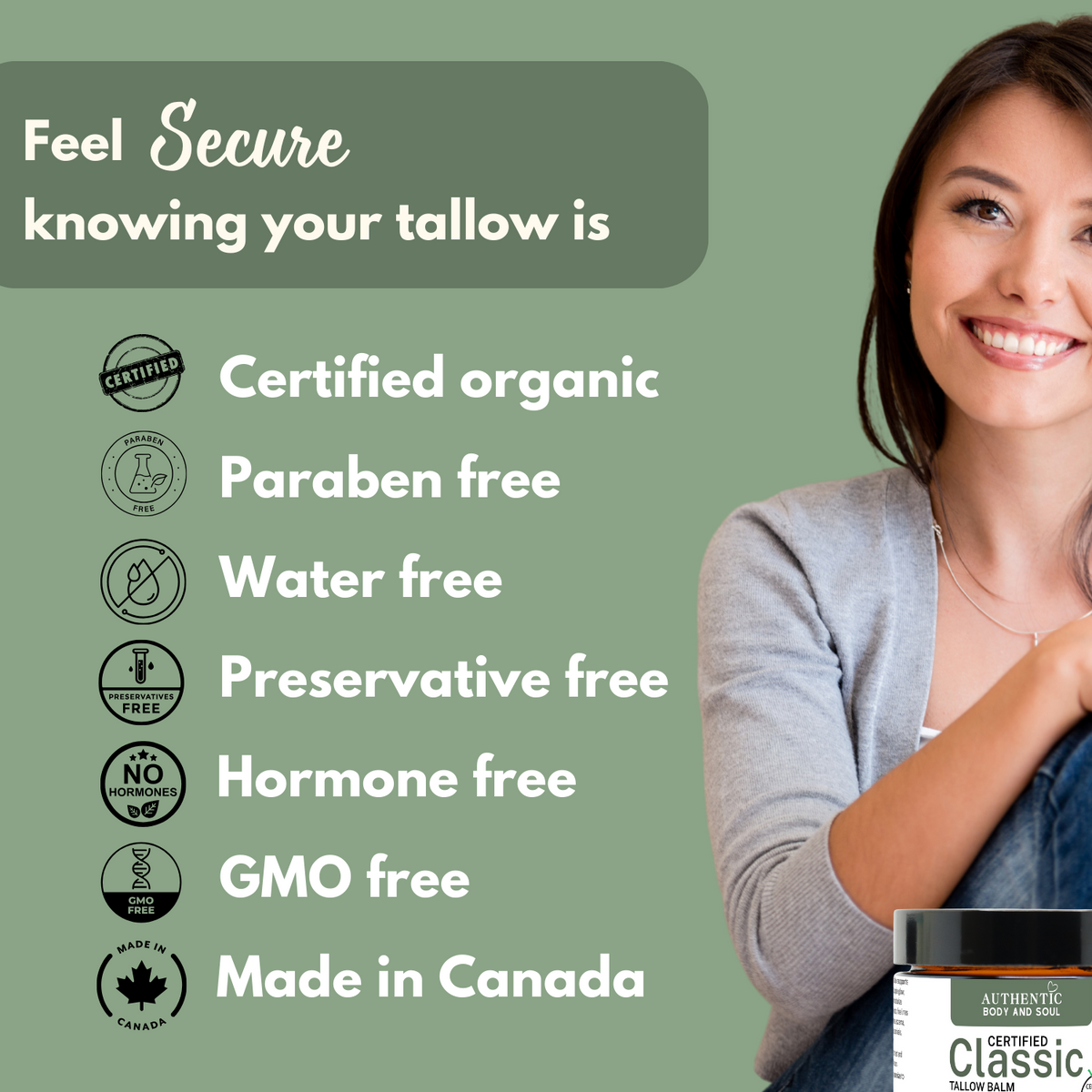 Certified Organic Tallow Balm | 100% Grassfed | Authentic Body & Soul