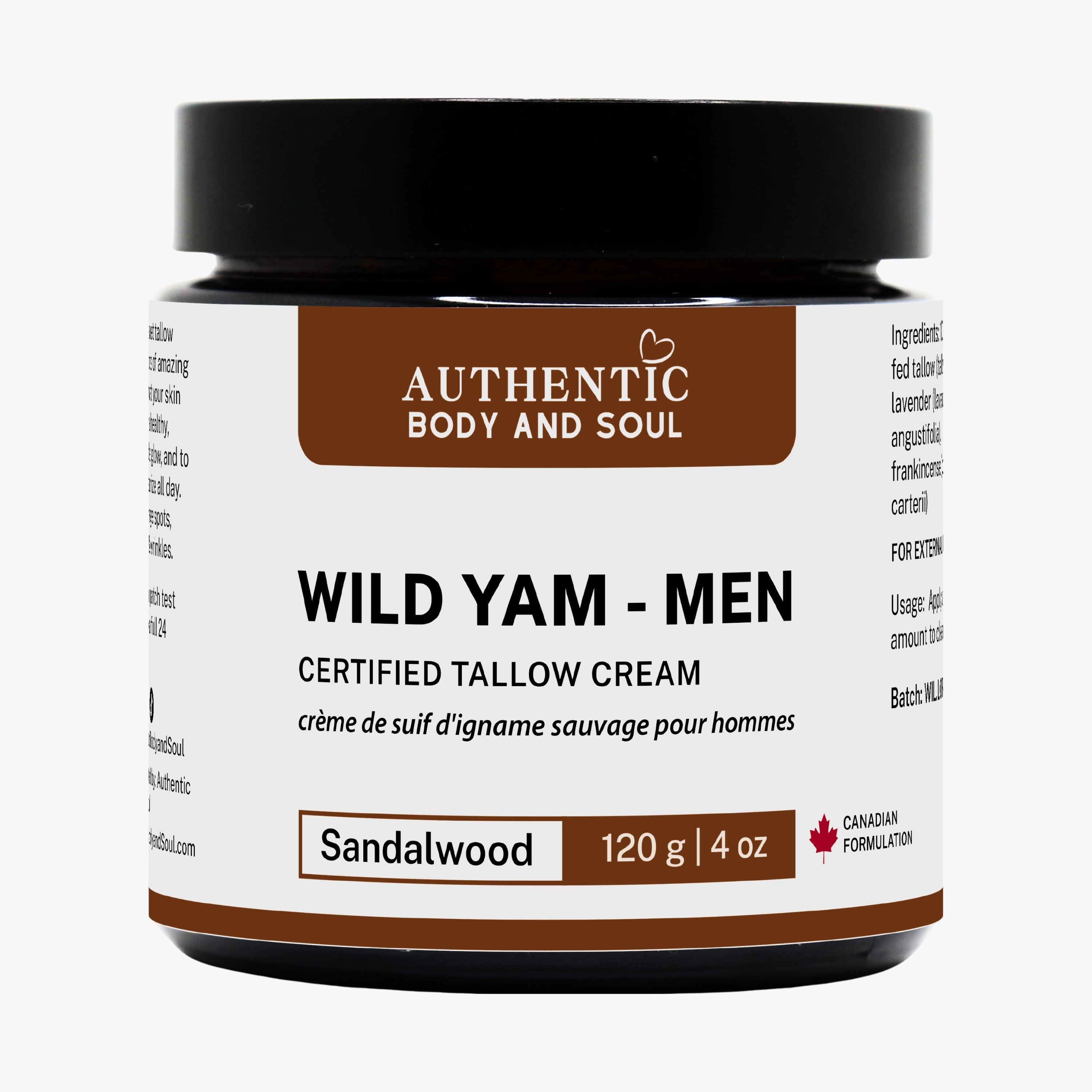 Wild Yam Cream for Men - Authentic Body and Soul– Organic Tallow